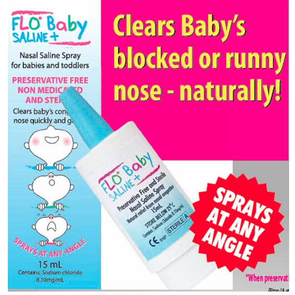 Flo Baby spray to clear babies nasal congestion and blocked stuffy nose